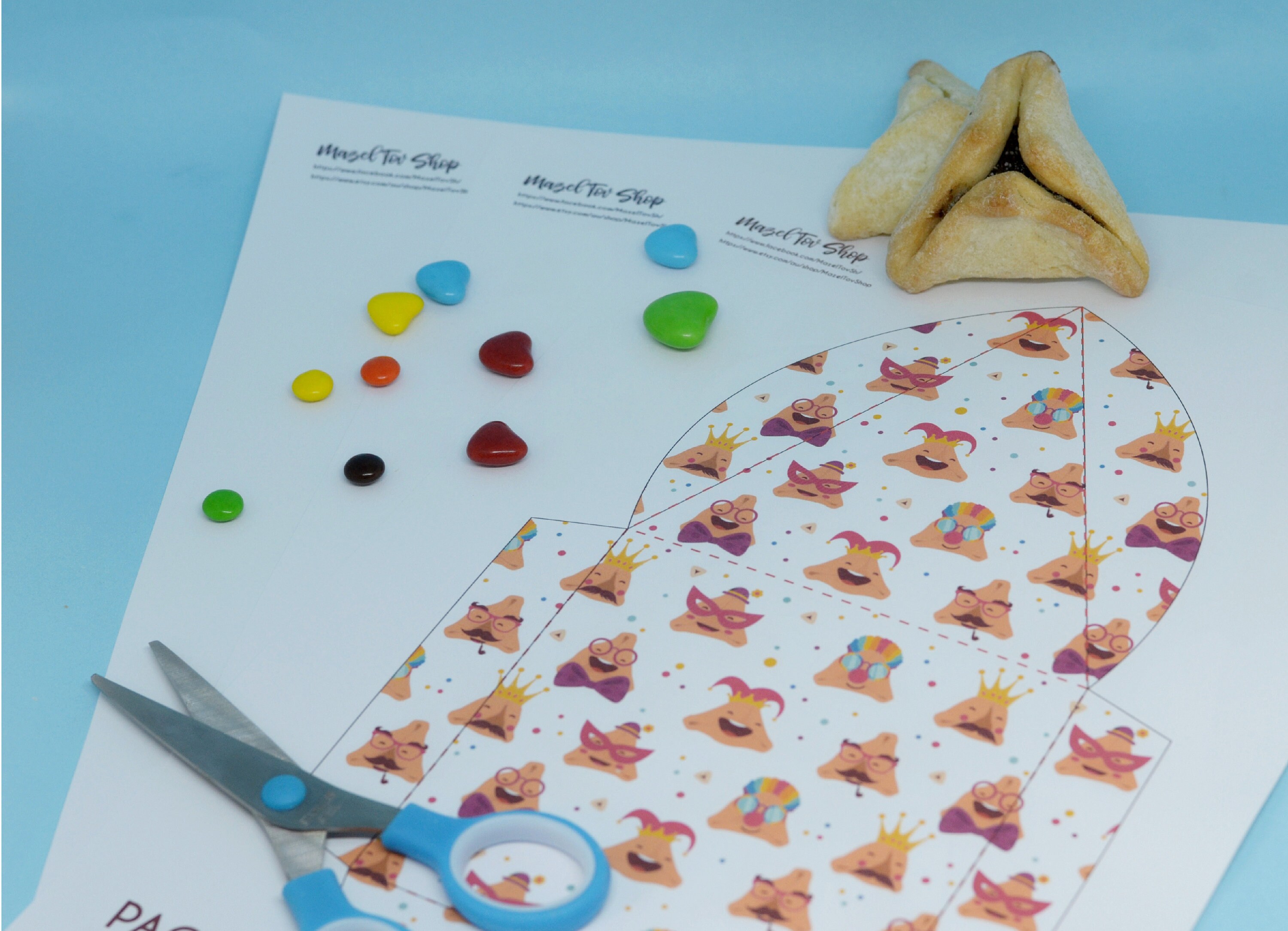 Purim Basket, Printable Purim Basket, Mishloach Manot, Purim Craft for ...