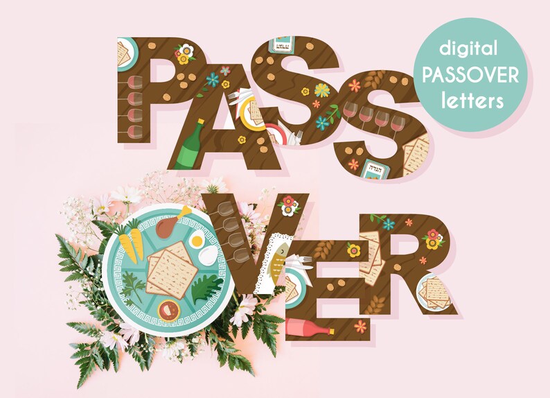 Passover Clipart-8 Clipart Letters Files-passover Seder - Etsy