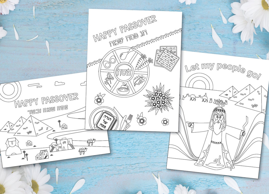 Passover Coloring Pages-passover Arts and Crafts Gift-jewish - Etsy