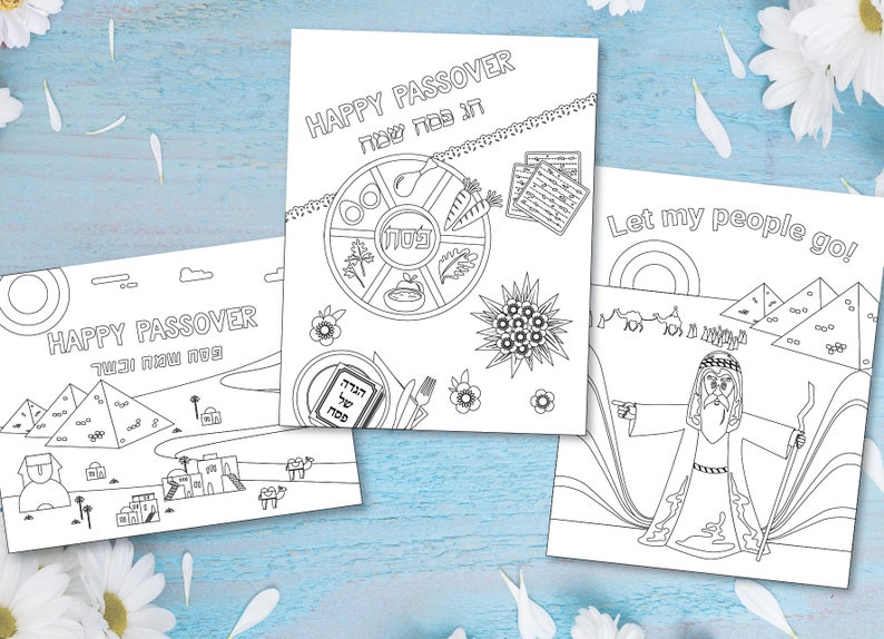 Passover Coloring Pages-passover Arts and Crafts Gift-jewish - Etsy