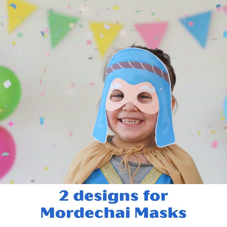 Purim Masks Bundle: Printable Costume Masks, Kids & Adults (digital ...