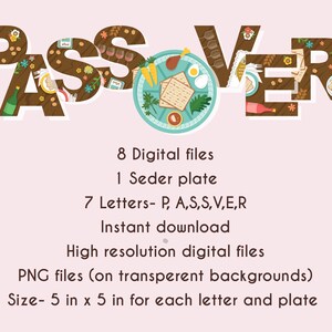 Passover Clipart-8 Clipart Letters Files-passover Seder Plate-passover ...