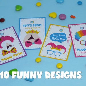 Purim Tags,purim Stickers, Printable Purim Greeting Card, Purim Basket ...