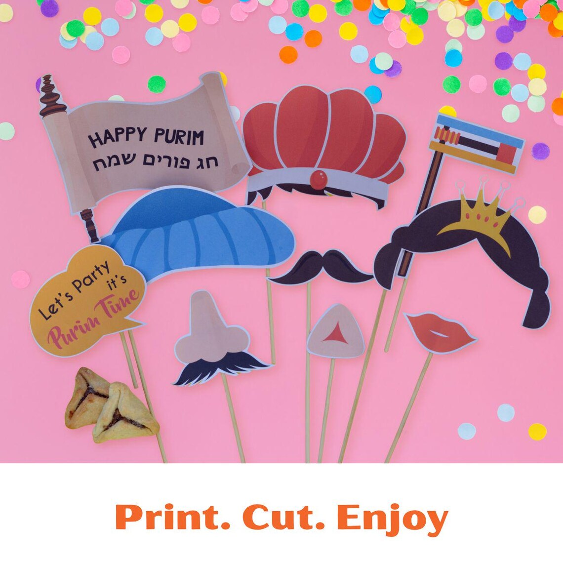 Purim Story Photo Booth Props, Megillah Characters Printable, Kids ...