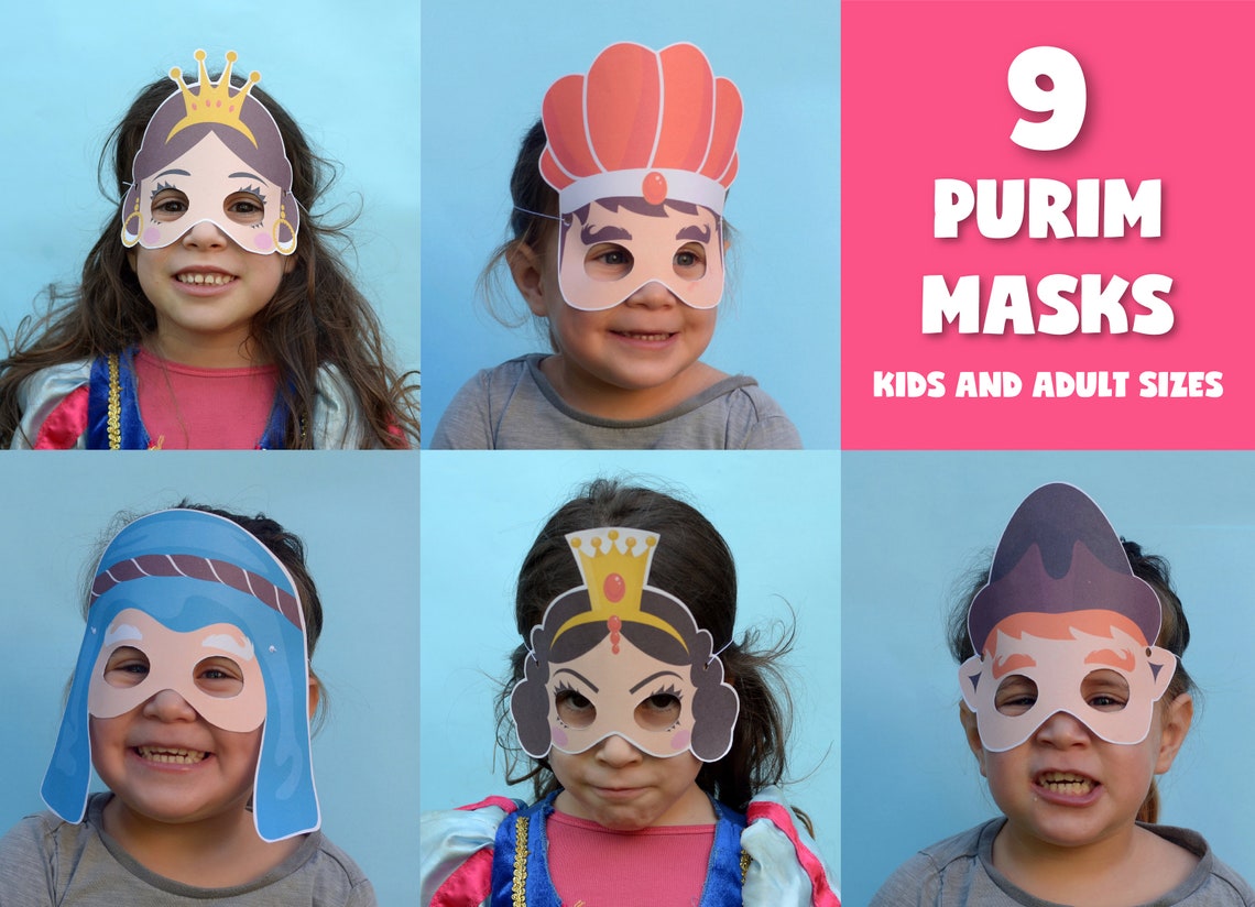Purim Masks Bundle Purim Costume for Toddler Purim Party - Etsy