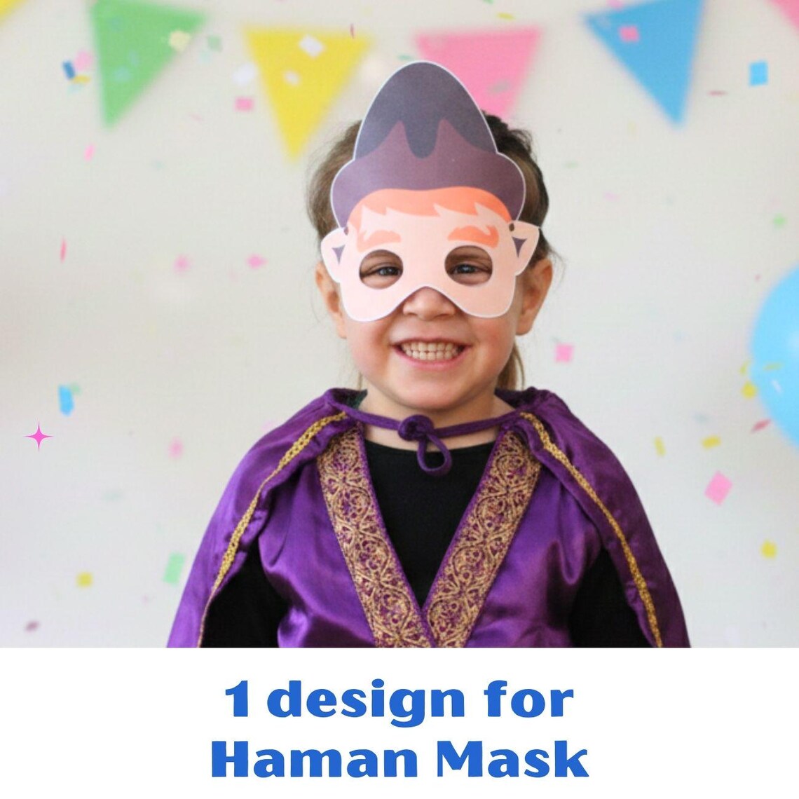 Purim Masks Bundle: Printable Costume Masks, Kids & Adults (digital ...