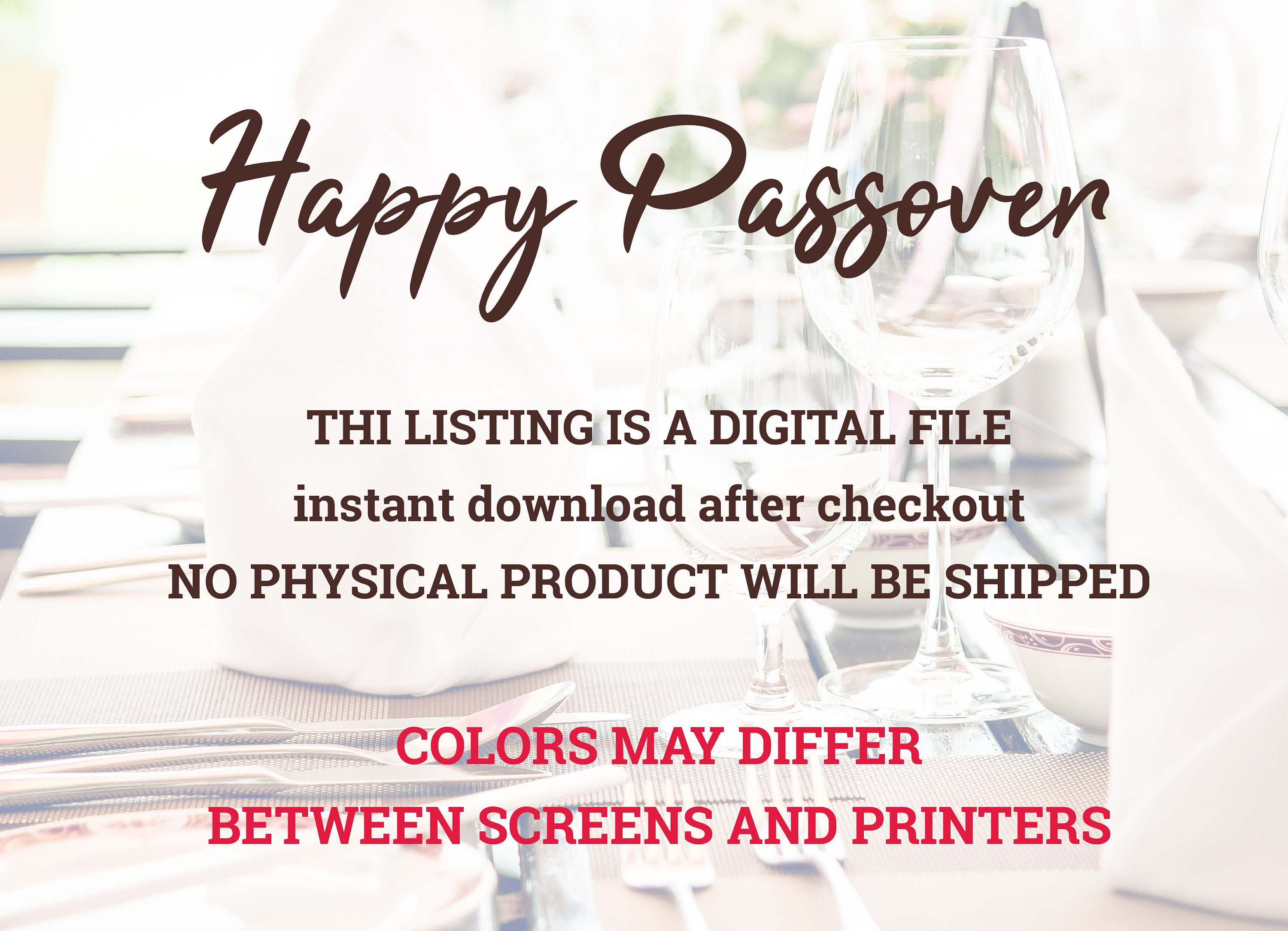 Passover Decorations, Passover Printable Wine Label, Happy Passover ...
