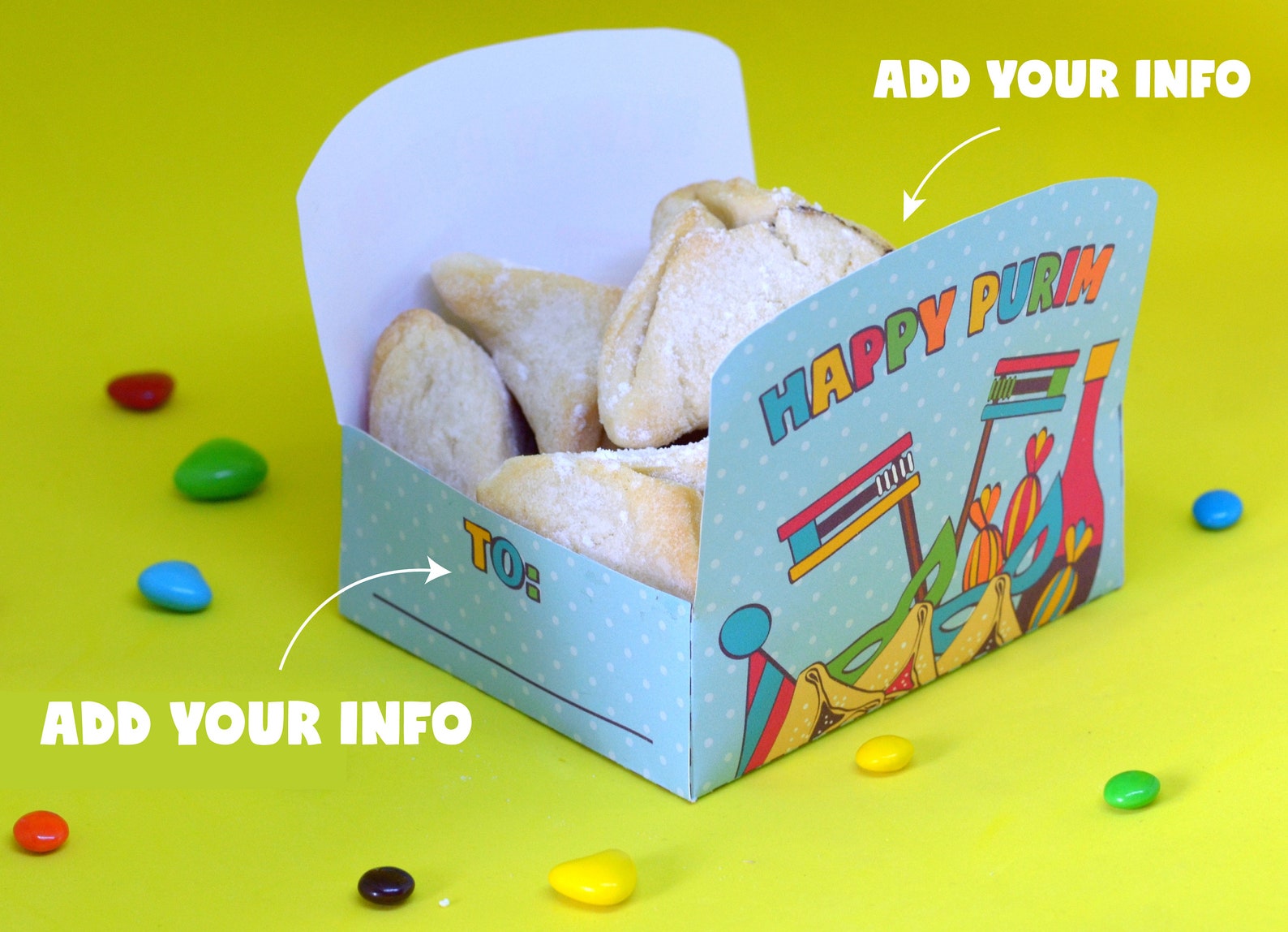 Printable Purim Box, Mishloach Manot, Purim Craft for Kids, Jewish ...