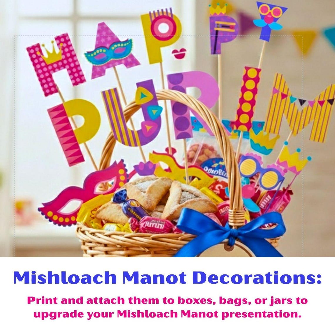 Purim Clipart Set. 20 PNG Digital "happy Purim" Letters in Two Styles ...