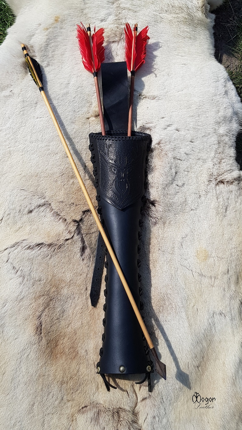 ARCHERY Leather BACK Arrow QUIVER / Quiver for Arrows | Etsy
