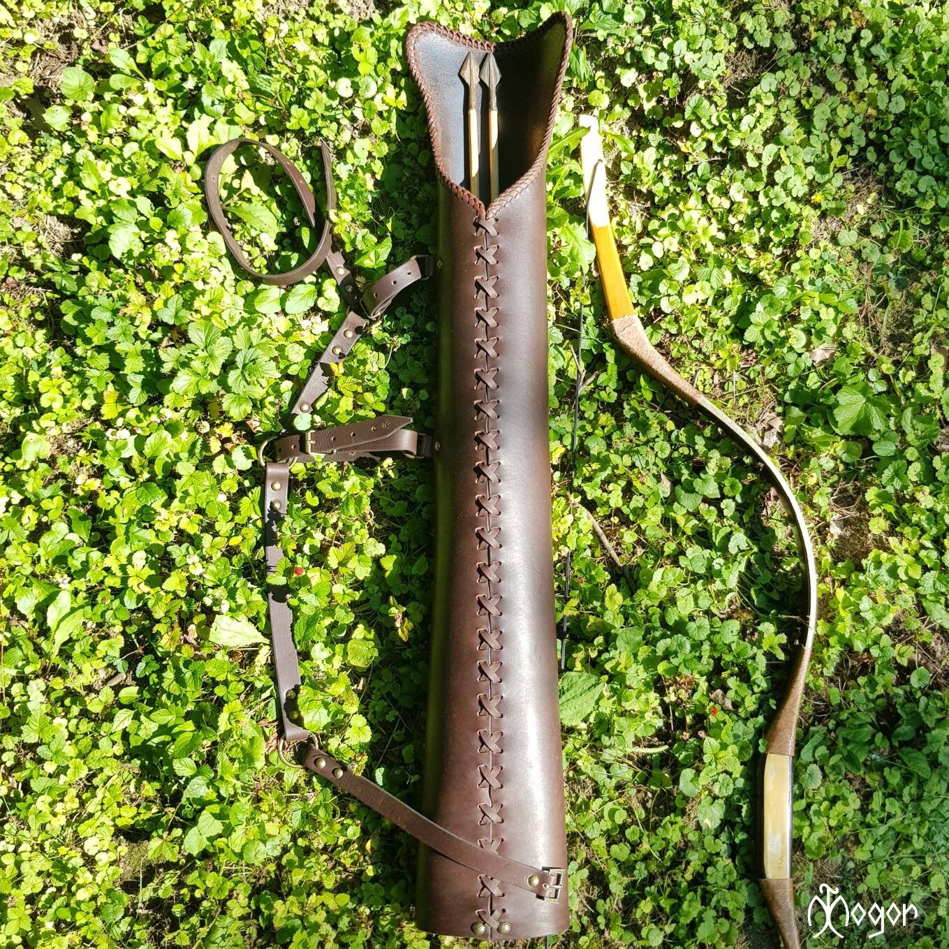 Traditional ARCHERY Side Quiver / Leather ARROW QUIVER "big Avarian ...