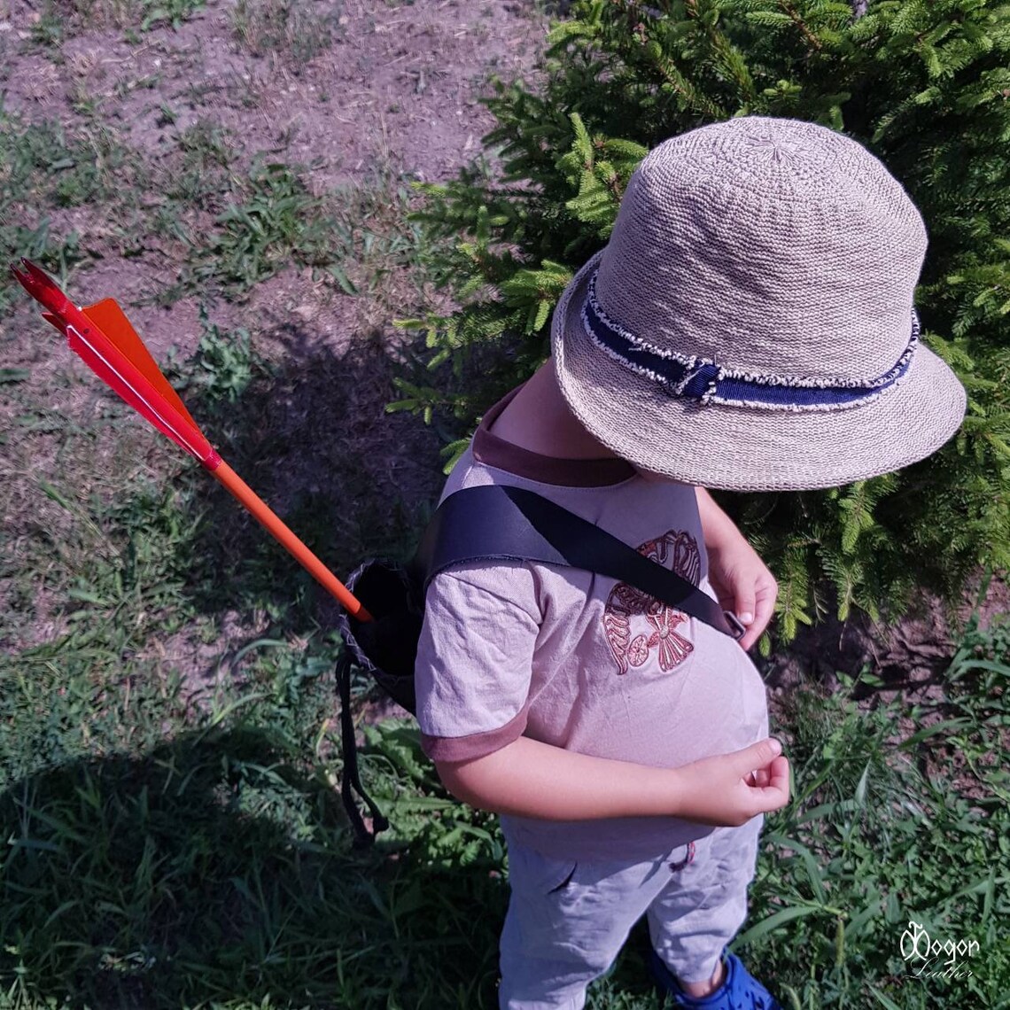 Archery Kid's LEATHER ARROW QUIVER / Back Quiver - Etsy