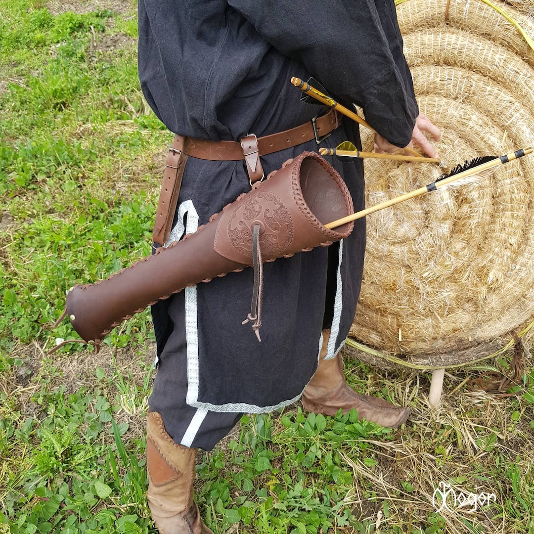 Leather QUIVER / SIDE Quiver / ARCHERY Quiver / Arrow Quiver brown ...