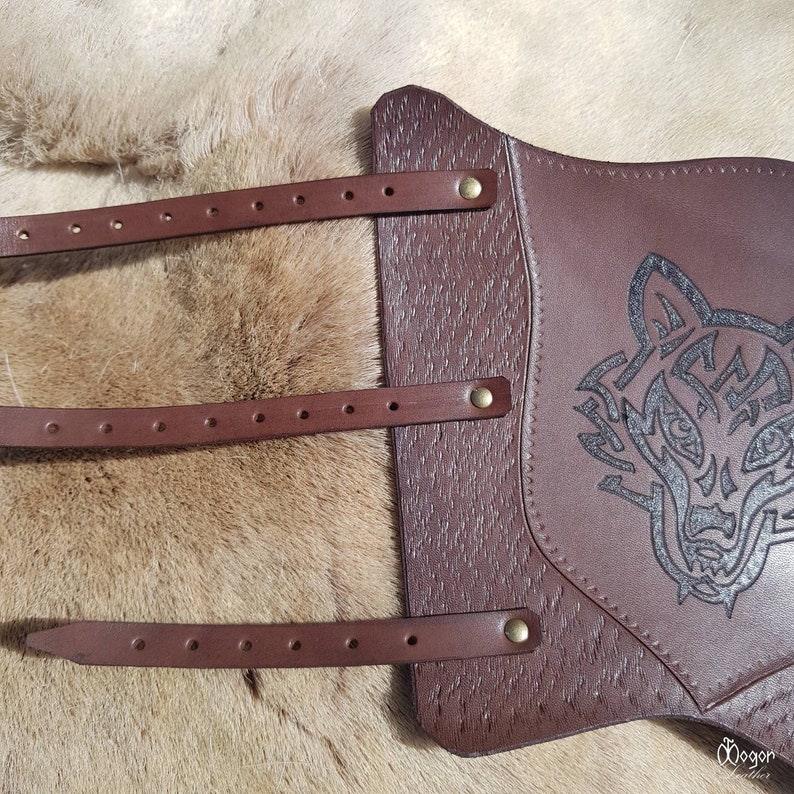 ARCHERY Leather Armguard/arm BRACER "brown Wolf" - Etsy