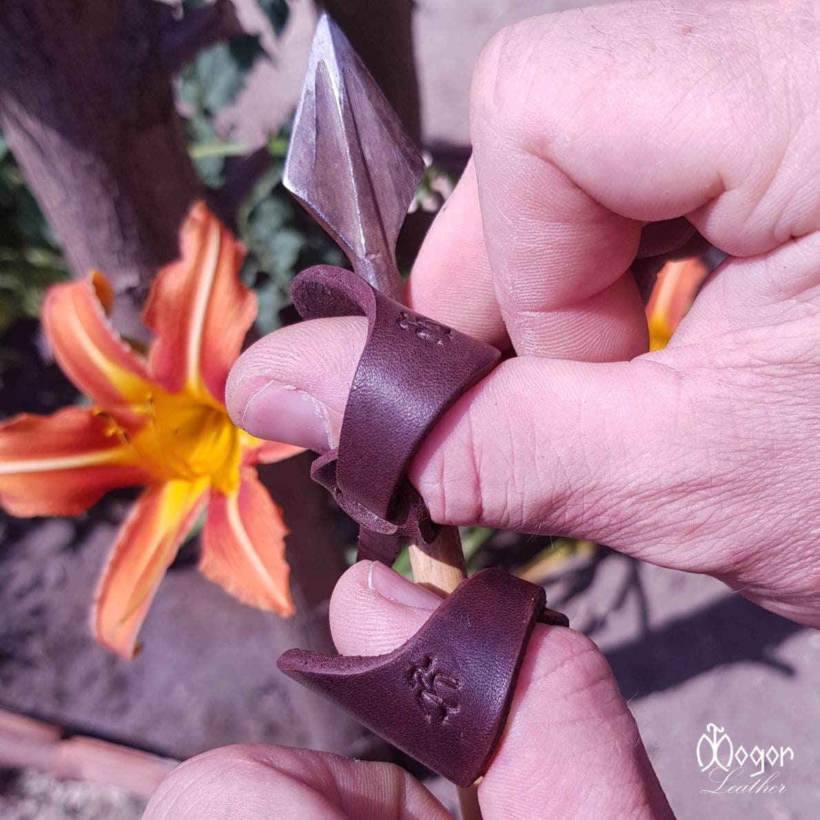 ARCHERY THUMB RING - Leather "brown" for Eastern Archery - Etsy