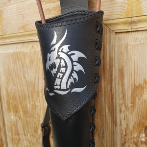 ARHCERY - Leather BACK Arrow QUIVER / Quiver for Arrows "black-silver ...