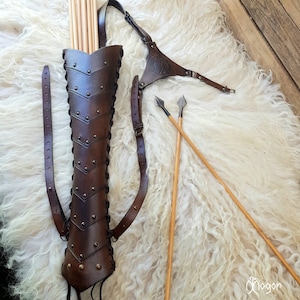 Leather Back Arrow Quiver: Medieval Orc Fantasy, Antique Brown - Etsy