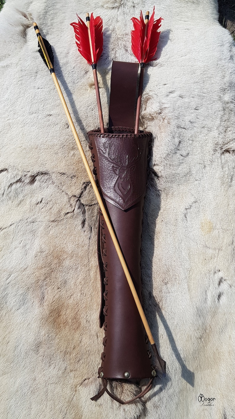 ARCHERY Leather BACK Arrow QUIVER / Quiver for Arrows | Etsy