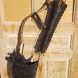 ARCHERY Leather SIDE Arrow QUIVER / Quiver for Arrows medieval Orc ...