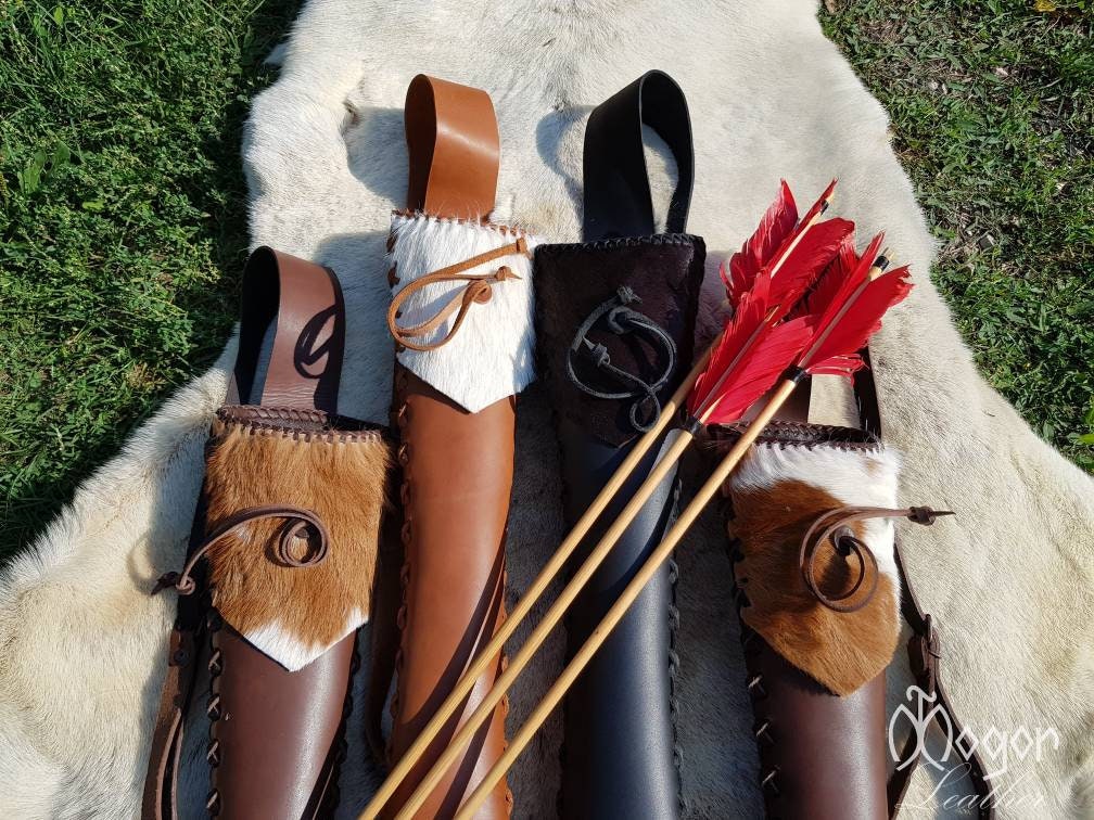 ARCHERY Leather BACK Arrow QUIVER / Quiver for Arrows | Etsy