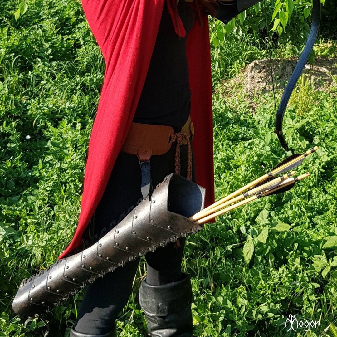 ARCHERY Leather SIDE Arrow QUIVER / Quiver for Arrows medieval Orc ...