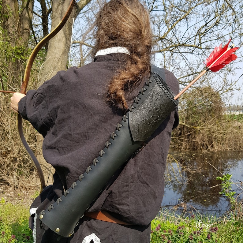 ARCHERY Leather BACK Arrow QUIVER / Quiver for Arrows | Etsy