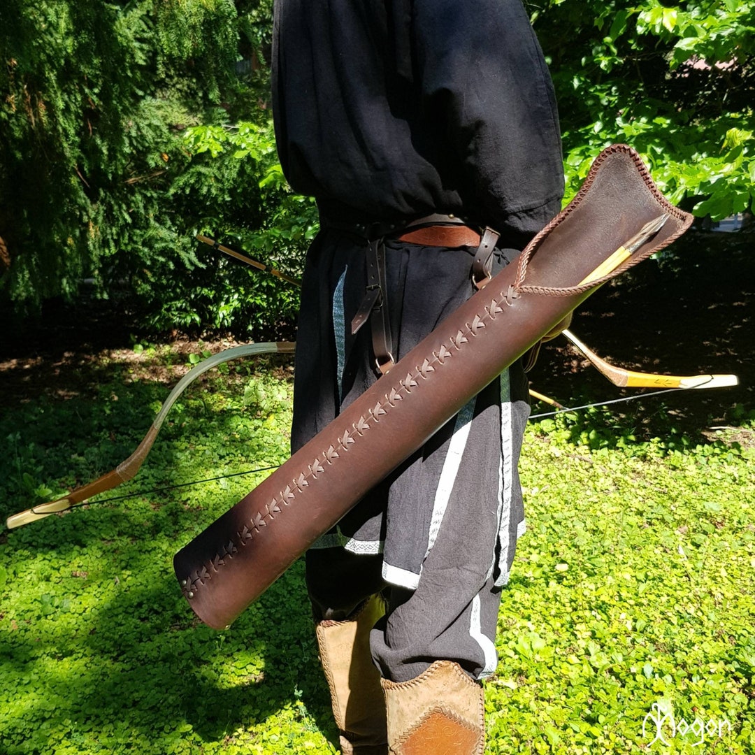 Traditional ARCHERY Side Quiver / Leather ARROW QUIVER "big Avarian ...