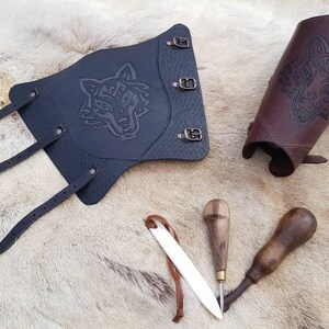 ARCHERY Leather Armguard/arm BRACER "wolf" - Etsy