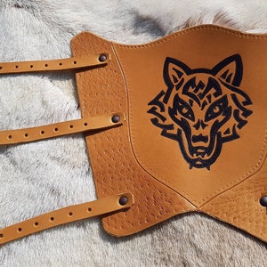 ARCHERY Leather Armguard/arm BRACER "wolf" - Etsy