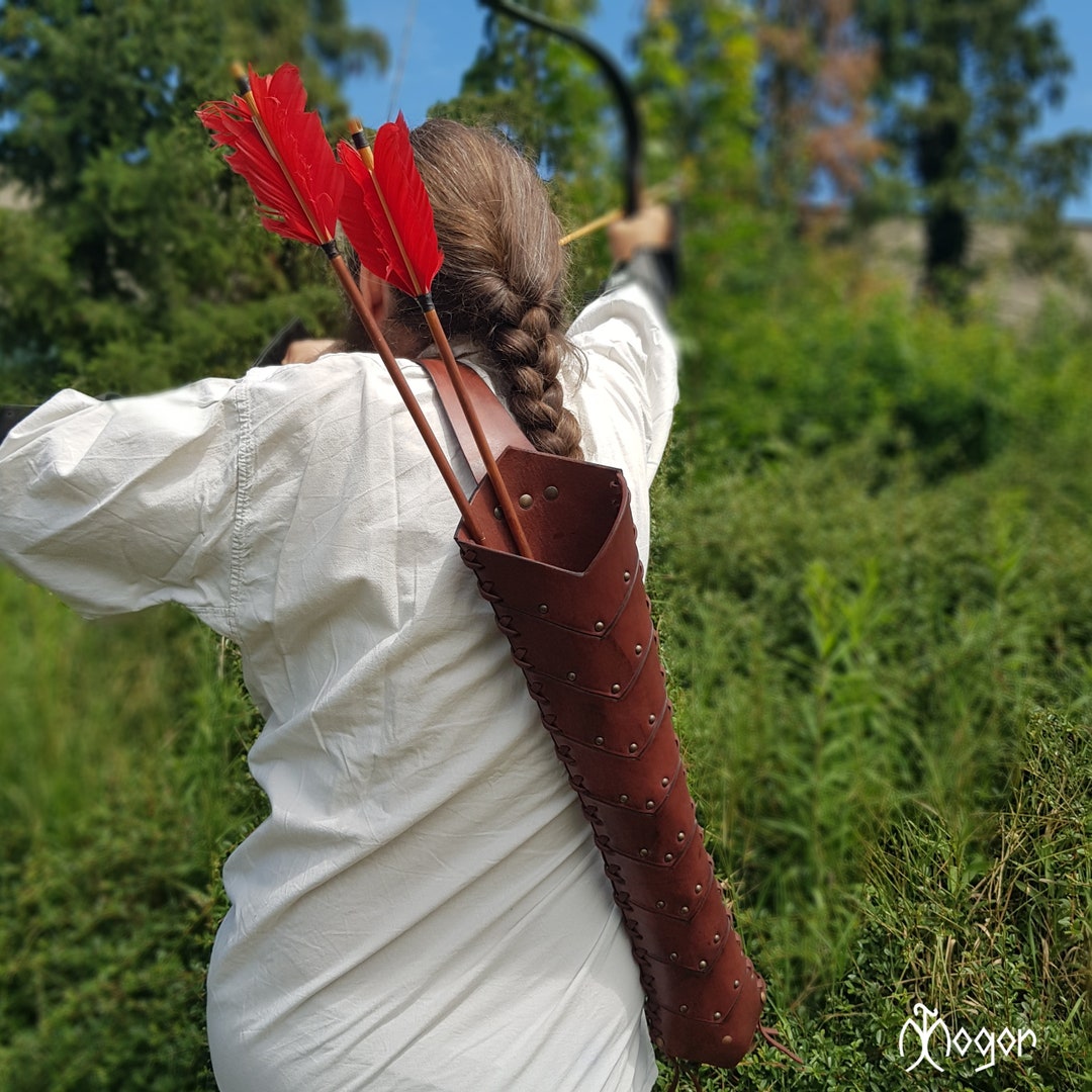 ARCHERY - Leather BACK Arrow QUIVER / Quiver for Arrows "medieval Orc ...