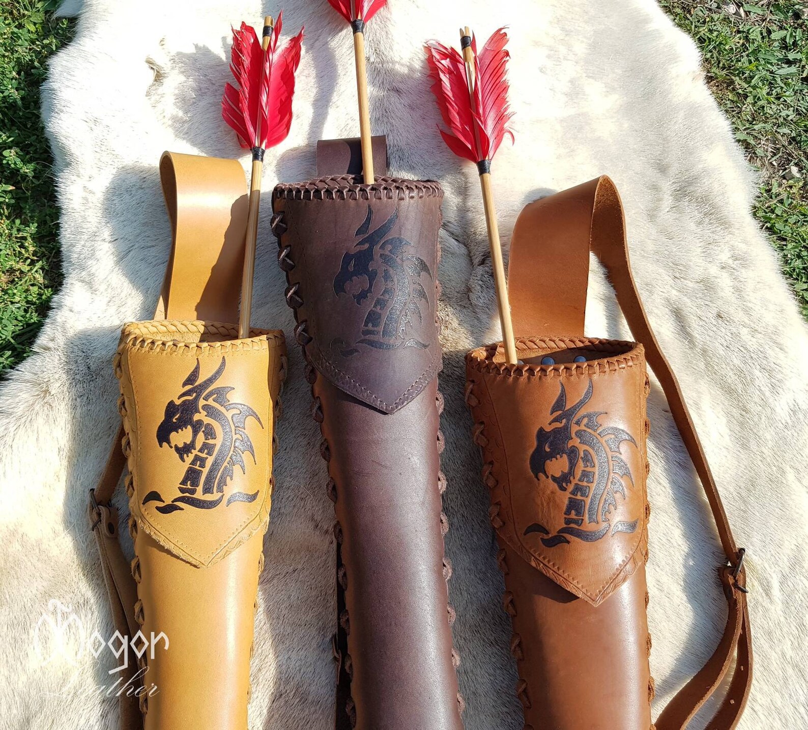 ARHCERY Leather BACK Arrow QUIVER / Quiver for Arrows | Etsy