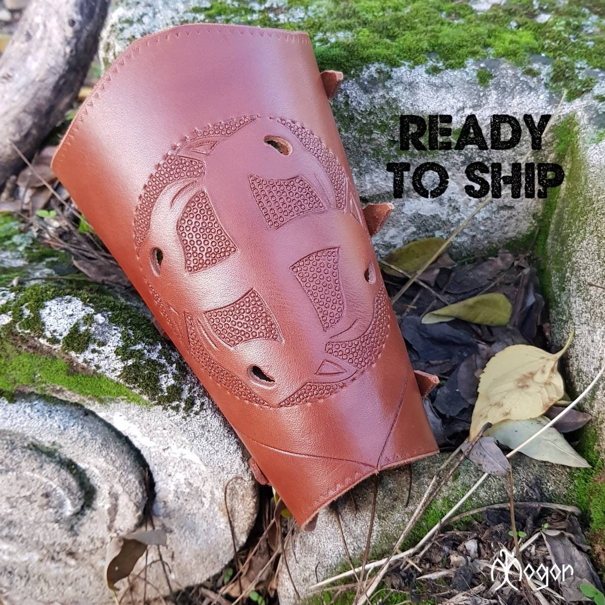 ARCHERY Leather ARMGUARD / arm BRACER Beige Griffin | Etsy