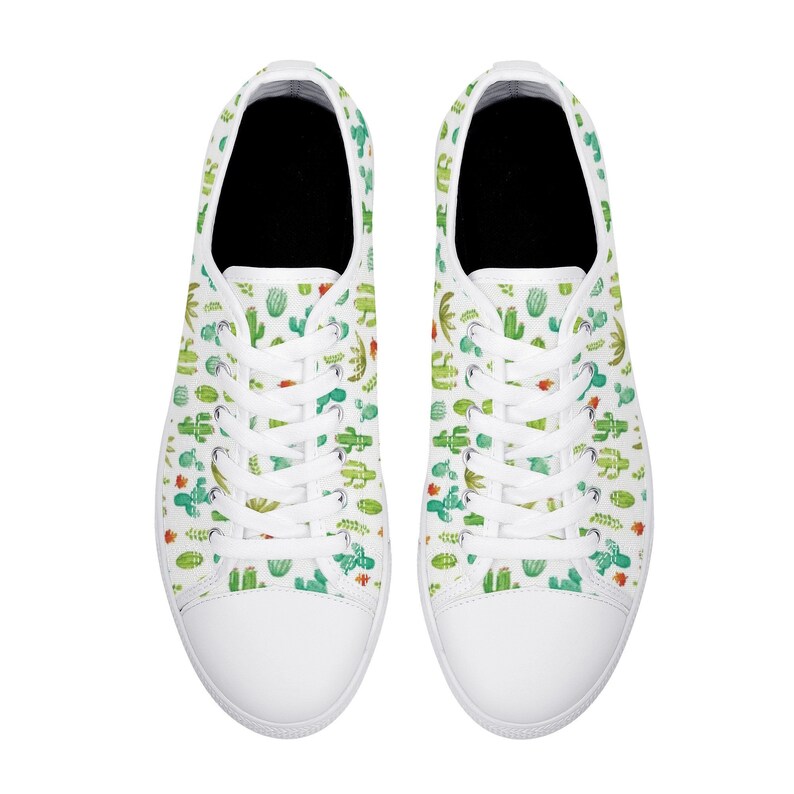 Cactus Shoes Canvas Sneakers Vegan Tennis Shoes - Etsy