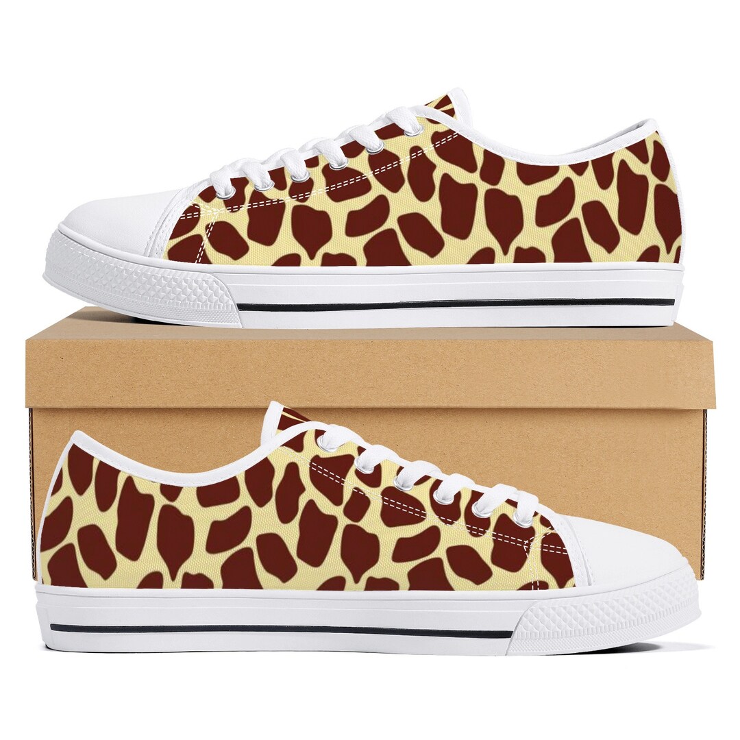 Giraffe Print Canvas Sneakers, Animal Print Shoe - Etsy