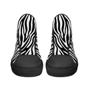 Zebra Print Hi Top Sneakers - Etsy