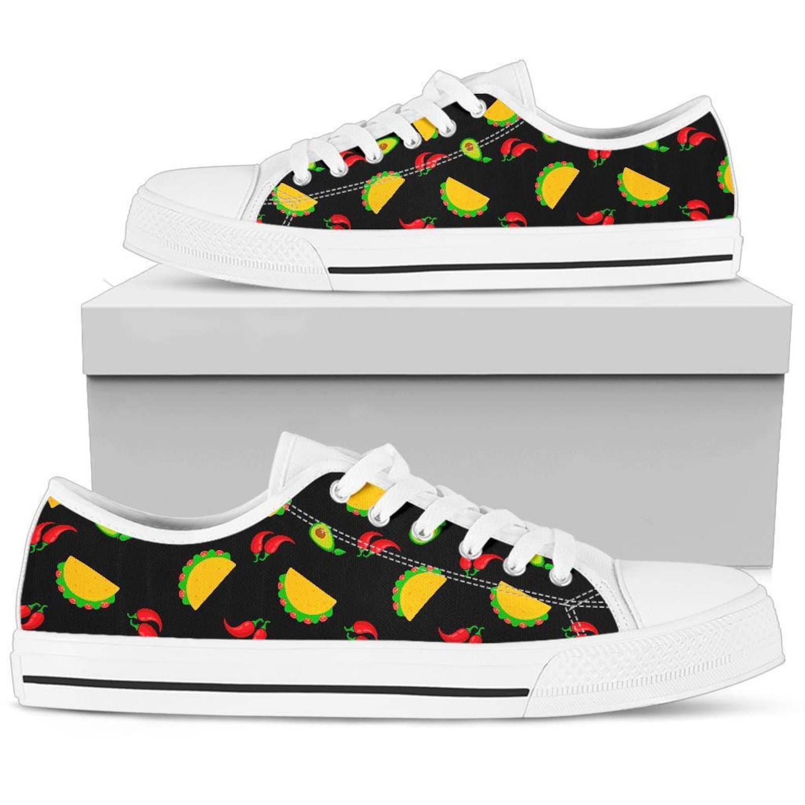 Taco Print Sneakers | Etsy