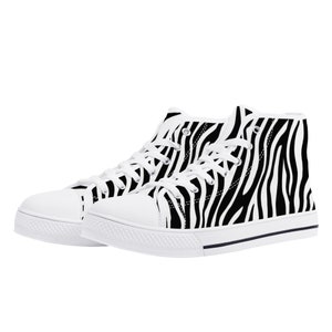 Zebra Print Hi Top Sneakers - Etsy
