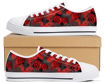 Red Rose Shoes - Etsy