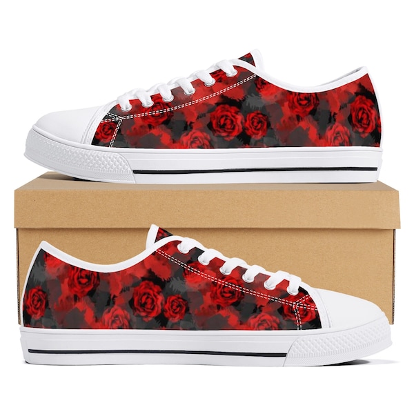 Red Rose Shoes - Etsy