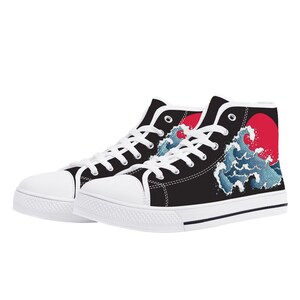 High Top Sneakers With Japanese Print - Etsy