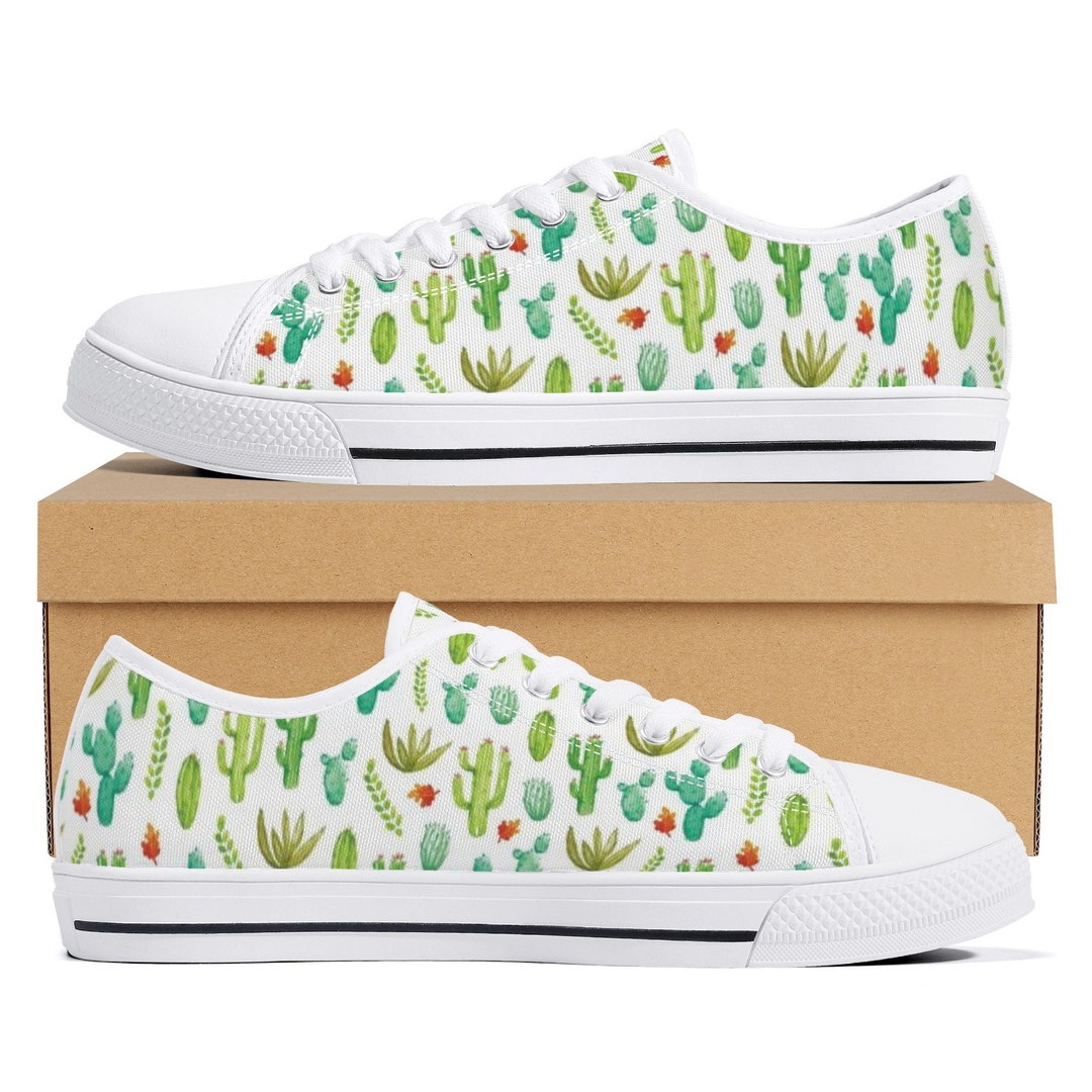 Cactus Shoes, Canvas Sneakers, Vegan Tennis Shoes - Etsy