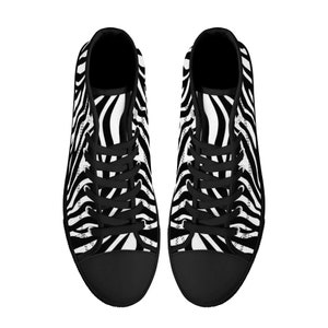 Zebra Print Hi Top Sneakers - Etsy