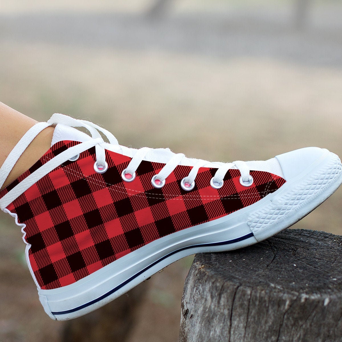 Buffalo Plaid Sneakers Buffalo Check Sneakers Lumberjack Etsy