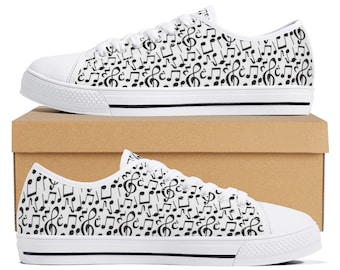 Music Notes Shoes, Music Sneakers, Piano Lover Gift, Musician Shoes ...