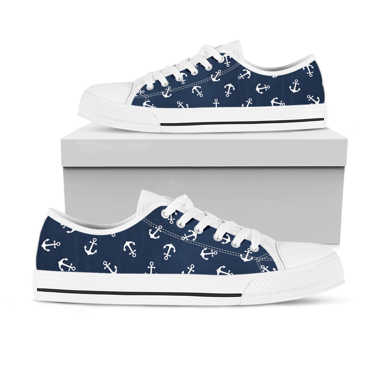 Anchor Shoes Anchor Sneakers Sailing Tennis Shoes - Etsy