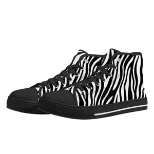 Zebra Print Hi Top Sneakers - Etsy
