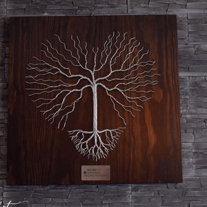 Wire Tree on the Wall | Heart - Shaped Tree | Engraved Dedication ...