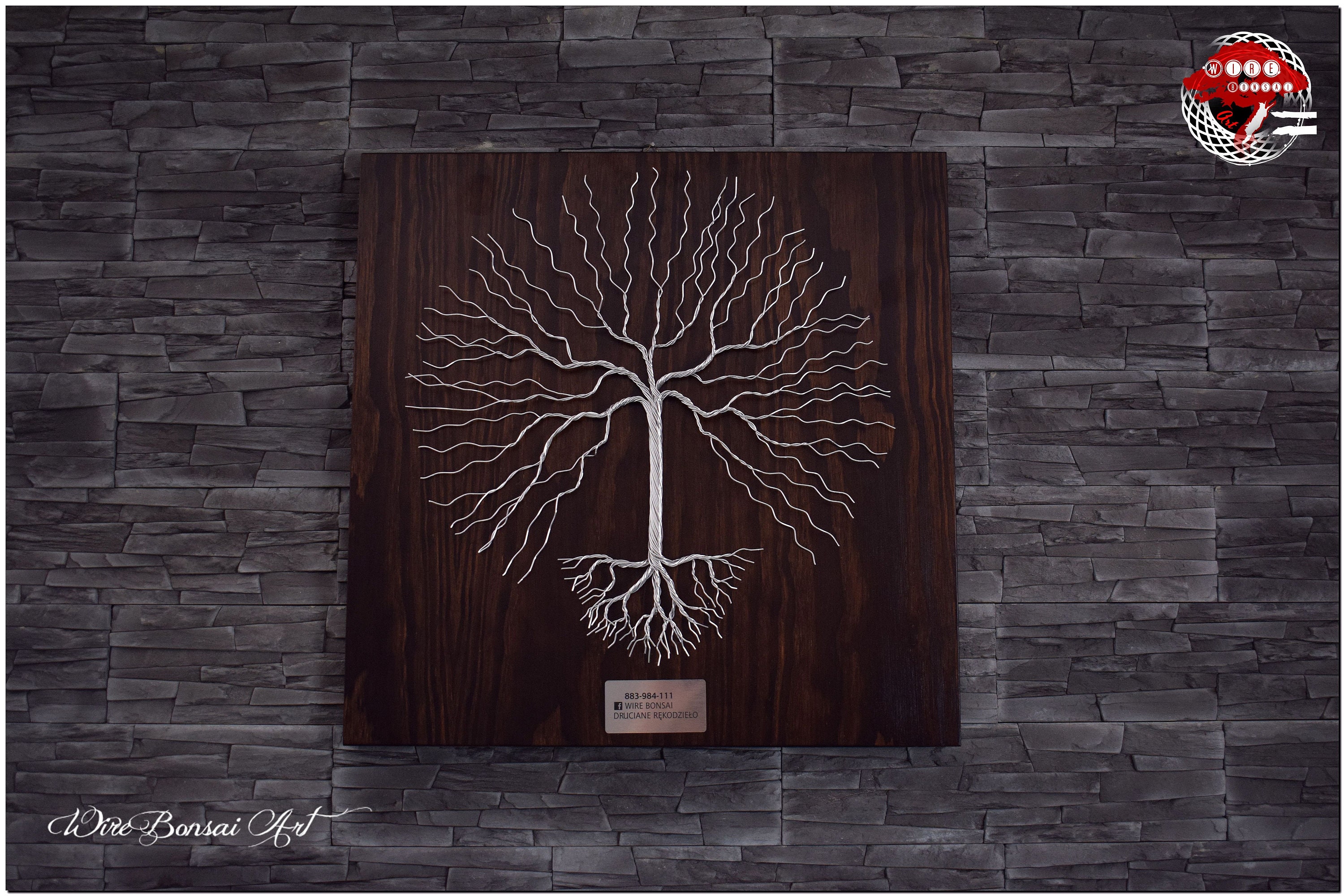 Wire Tree on the Wall Handmade Tree on a Wooden Board | Etsy