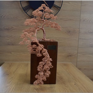 Large Copper Wire Bonsai Tree | 7 Year Wedding Anniversary | Engraved ...