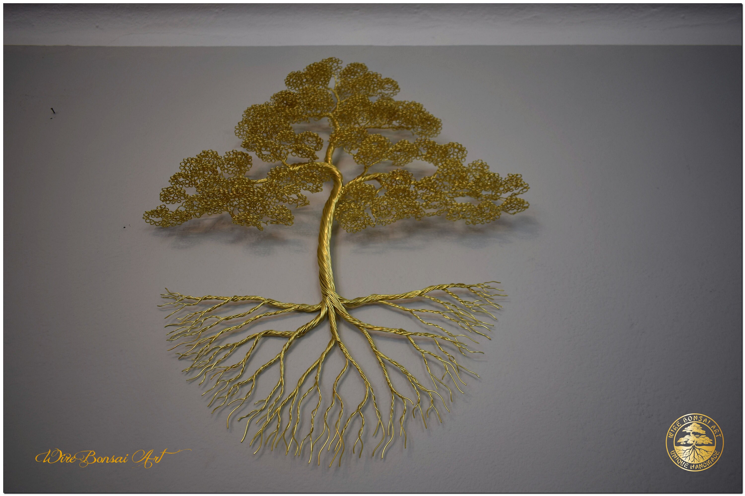 Wire Tree on the Wall Brass 3D Effect Main Decoration of the - Etsy
